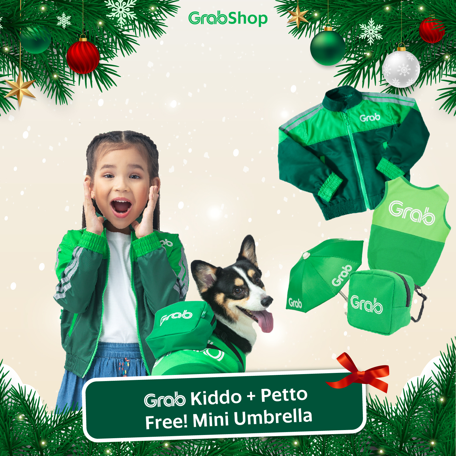 เสื้อแจ็คเก็ตแกร็บเดลิเวอรี่เด็ก เสื้อแจ็คเก็ตเด็ก Grab Grab Kiddo Kid ...