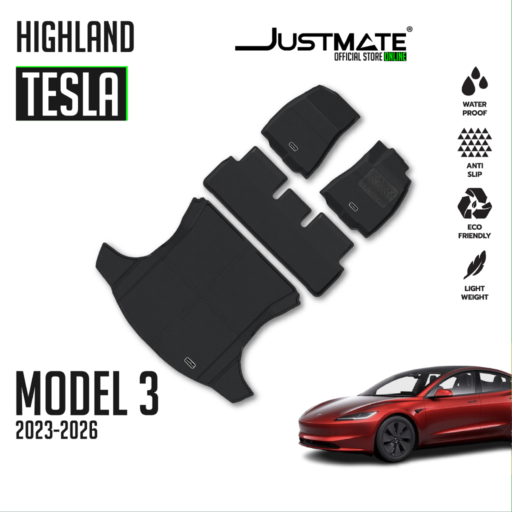 TESLA พรมปูพื้นรถยนต์ MODEL 3 2024 - 2028 HIGHLAND | Lazada.co.th