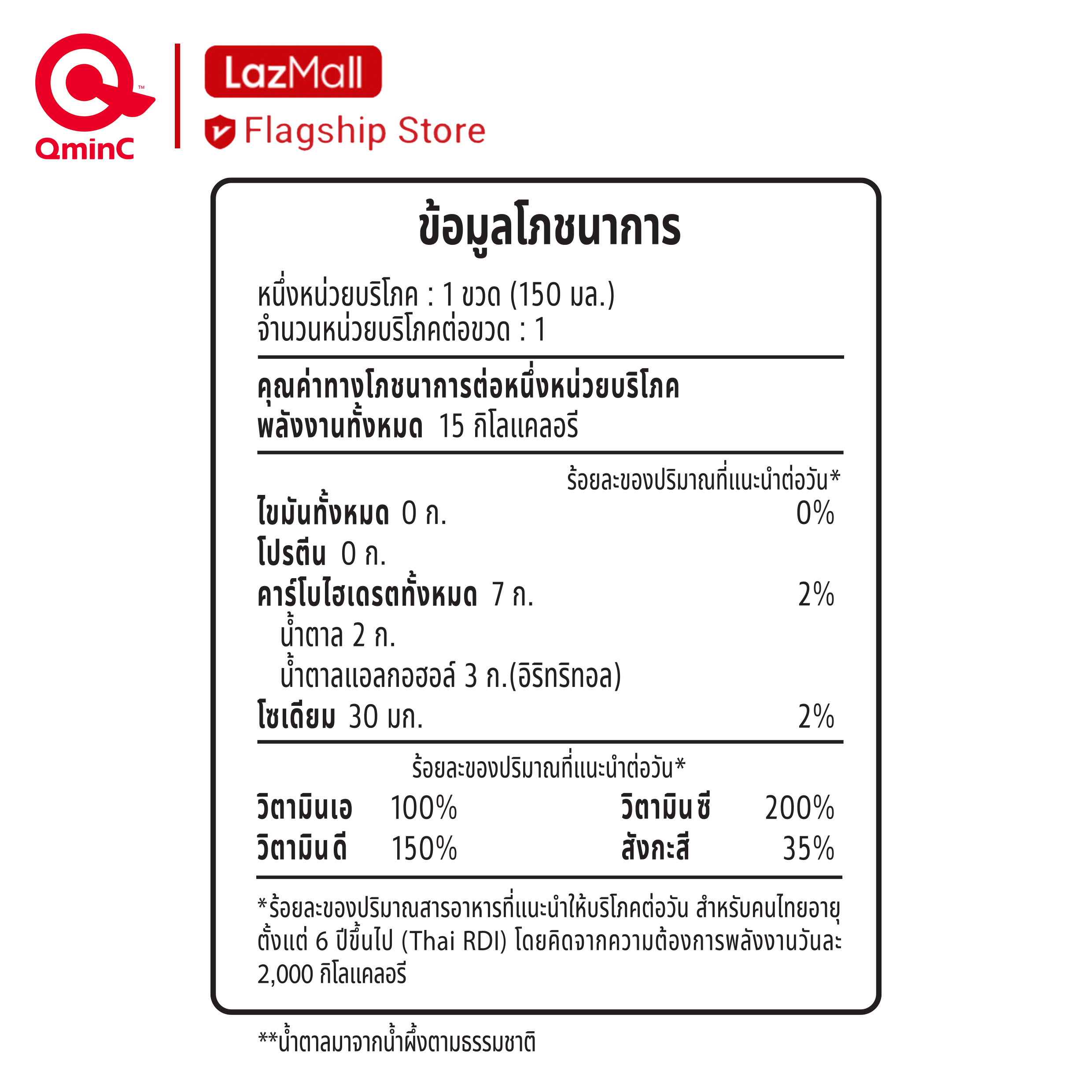 คิวมินซี เครื่องดื่มกระชายขาวสกัดเข้มข้นผสมน้ำผึ้ง 2ลัง ( x48ขวด) QminC ...