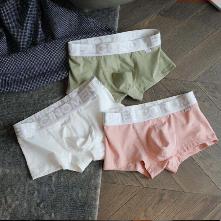 MENCCINO Men's Hip-lifting Solid Color Low-rise Boxer Briefs Youth ...