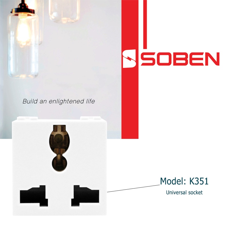โปร++ SOBEN(TH) เต้ารับสามขา 10A 250V สวิตซ์ เต้ารับ หน้ากาก ปลั๊ก แลน ...