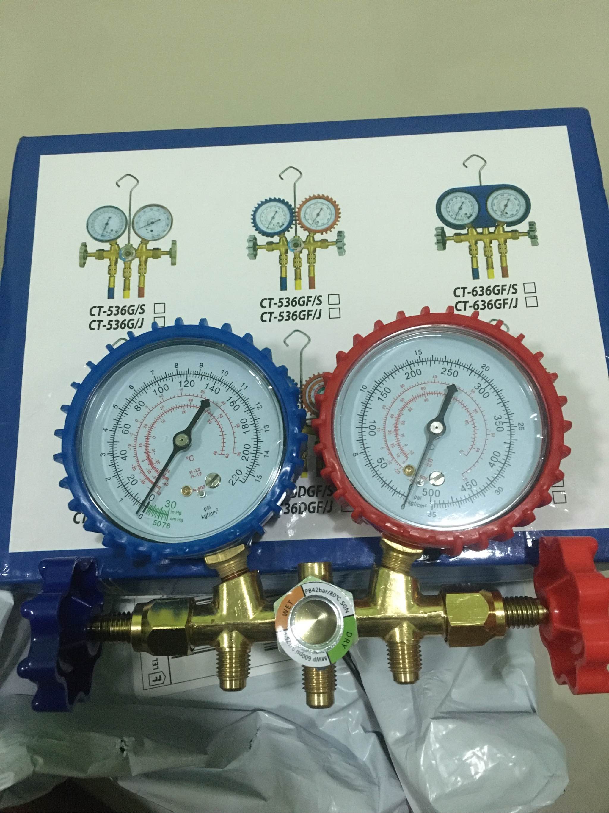 เกจวัดน้ำยาแอร์ R22 CT-536G เกจ์พร้อมสายน้ำยาแอร์ R22 สายเกจวัดน้ำยา ...