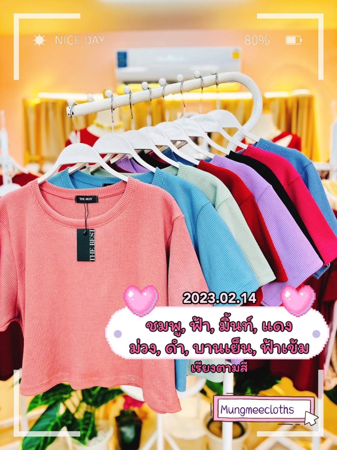 LO เสื้อครอป ผ้ายืดเกาหลี คอกลม แขนสั้น BASIC lady อก 38-48”แบบสวม ไซ ...