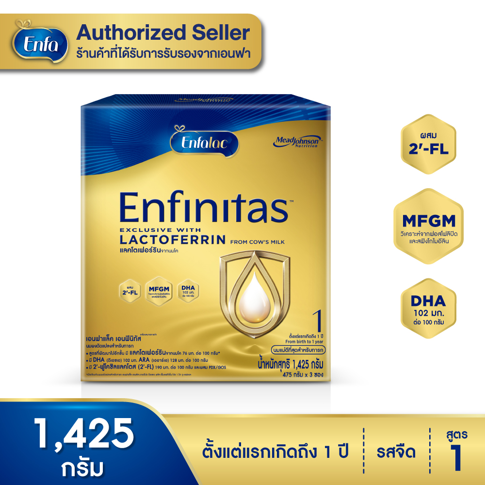 นมเอนฟาแล็ค เอนฟินิทัส สูตร2 ชนิดจืด 475 กรัม Enfalac Enfinitas 2 นม ...