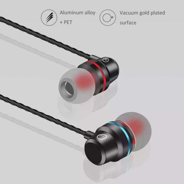 Metal Earphone Heavy Bass In-ear Sports Mobile Phone Headset Wire ...