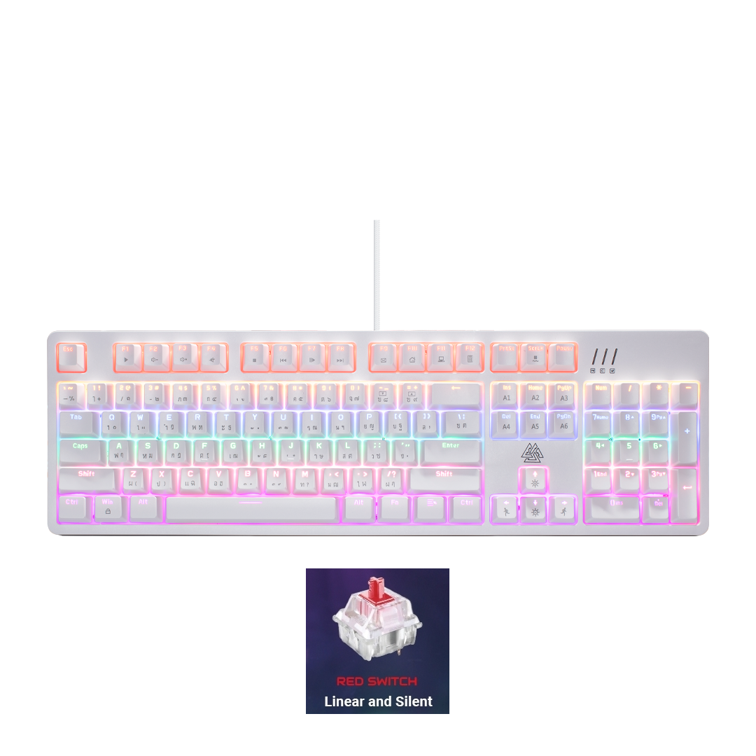 EGA Type K3 Gaming Keyboard Mechanical Switch มีโปรแกรมมาโคร มีฝาครอบ ...