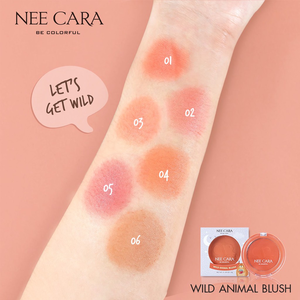 NEE CARA WILD ANIMAL BLUSH N323 บลัชออนสุดคิ้วท์ สีสวยมาก งานแท้ งาน ...