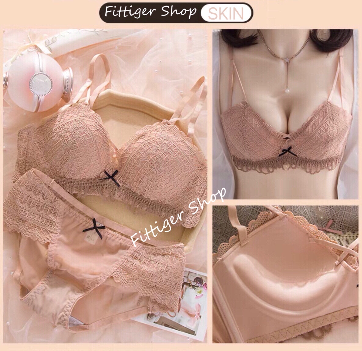 FittigerShop NEW ส่งออกเร็ว1-2วัน ชุดชั้นในเซ็กซี่ เสื้อในผู้หญิง บราไร้โครง ผ้าลูกไม้นิ่มดี ใส่ ...