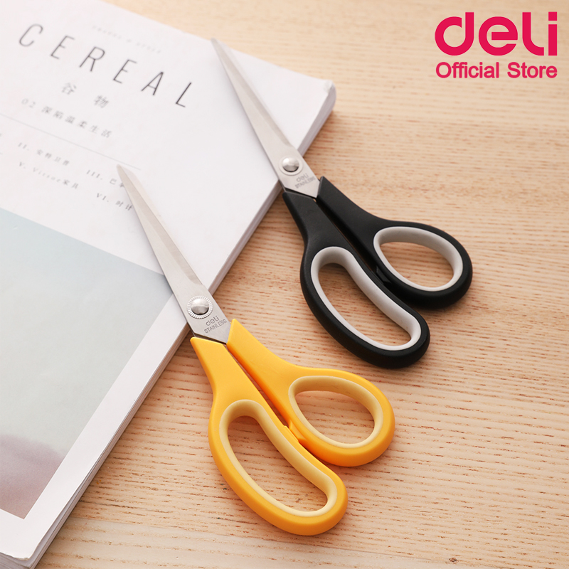 Deli กรรไกร ขนาด 7 2/3 นิ้ว คละสี 1 ชิ้น Scissors 6002 กรรไกร อุปกรณ์ ...