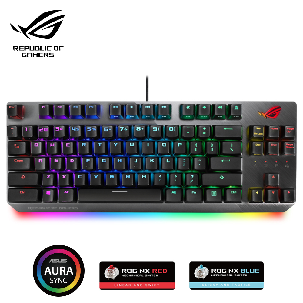ASUS ROG STRIX SCOPE NX TKL KEYBOARD - BLUE-SWITCH (TH/ENG) (BLACK ...