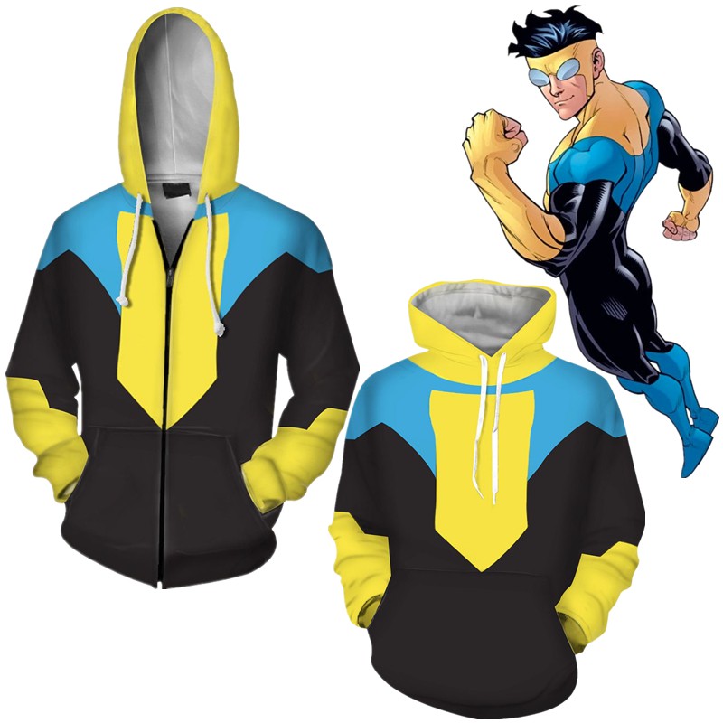 Invincible Hooddie Mark Grayson Jacket Cosplay Costume Uni Superhero ...