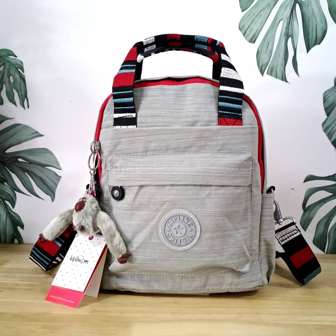 KIPLING 3 WAYS MINI BACKPACK ซับในลายตาราง กระเป๋าสะพาย 3 Ways รุ่นใหม่ ...