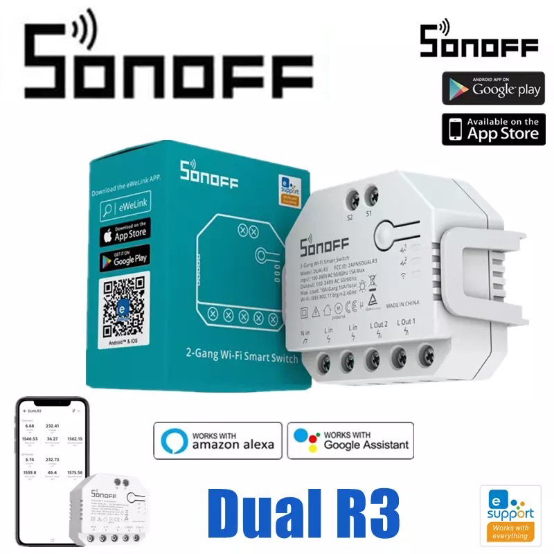 Sonoff Dual R3 WiFi Smart Switch เปิด-ปิด ผ่าน WiFi ด้วยสมาร์ทโฟน (2 ...