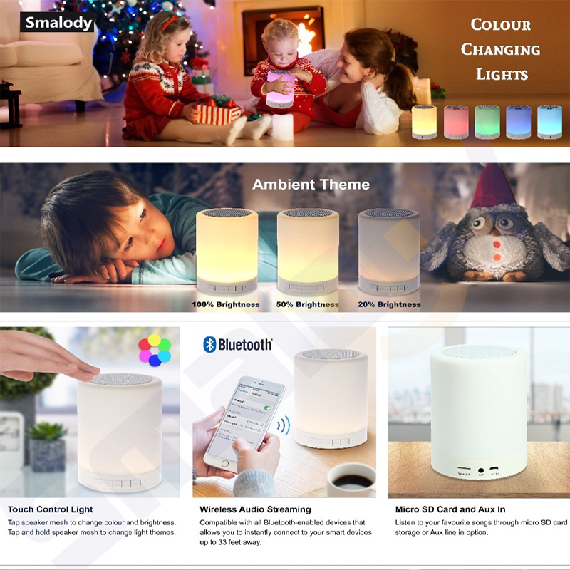 Bedside Table Lamp Support TF Card AUX With Mic - 2TKtdElk - ThaiPick