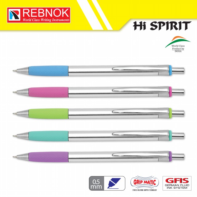 REBNOK ปากกาลูกลื่นเจล HI SPIRIT สีหวาน (Ball Pens HISPIRIT-S) 1 กล่อง ...