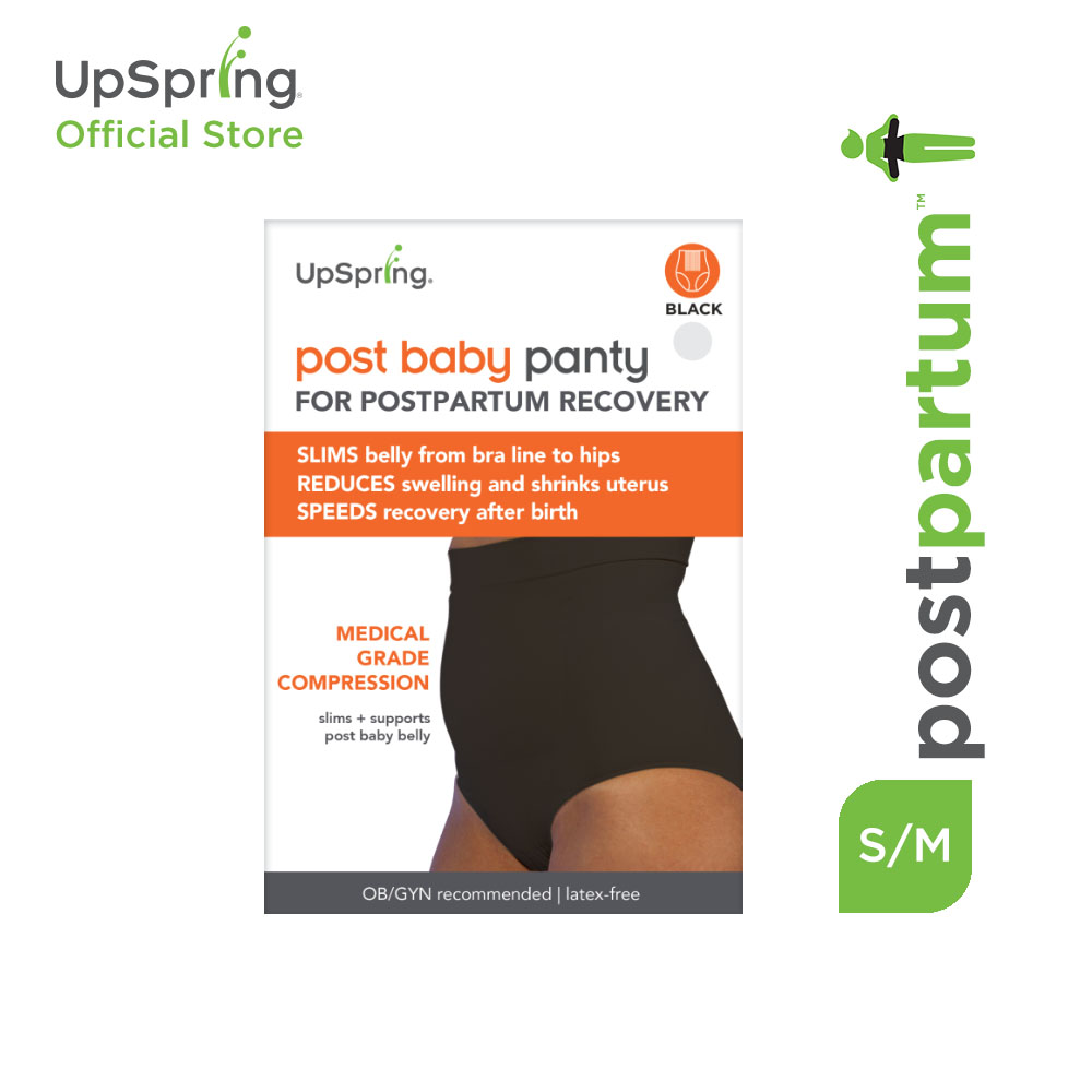 Upspring Post Baby Panty, High Waist Postpartum Compression Underwear –(S/M)(L/XL) (Black ...