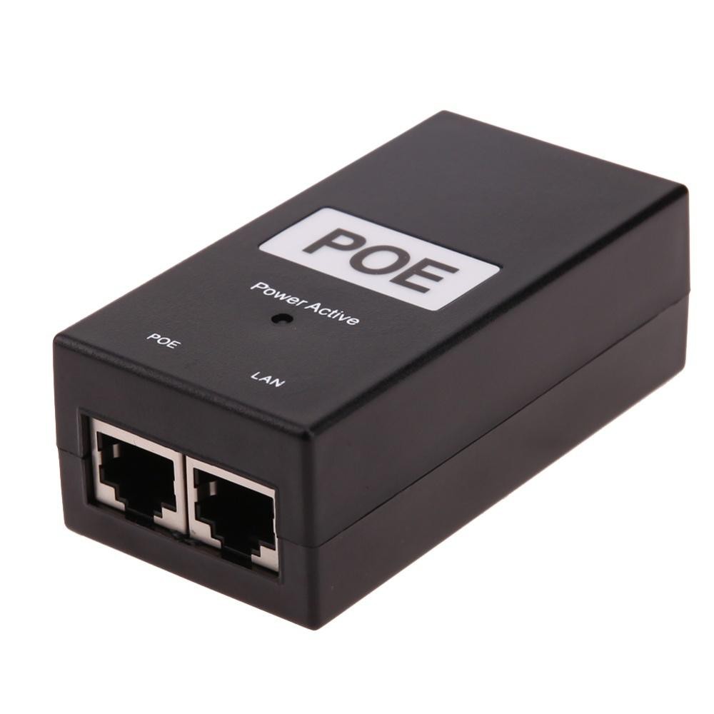 48V 0.5A 24W Desktop POE Power Injector Ethernet Adapter Surveillance ...