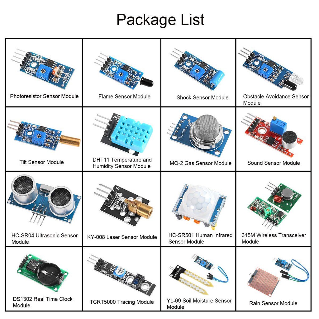 จากไทย 16 Sensor Kit ชุดเซ็นเซอร์สำหรับ Arduino Raspberry Pi Esp Iot By Zerobike บริการ