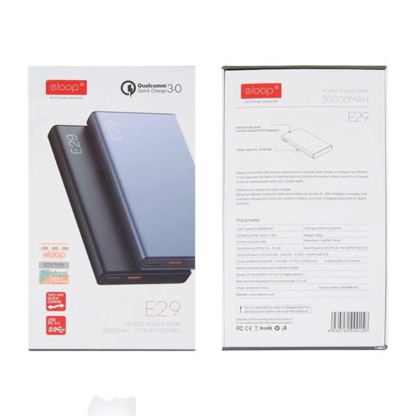 Eloop E29 Power Bank แบตสำรอง ขนาด 30000 mAh ของแท้ 100 ร้านค้ามีสต๊อกของตัวเองพร้อมส่งได้ทันที ...