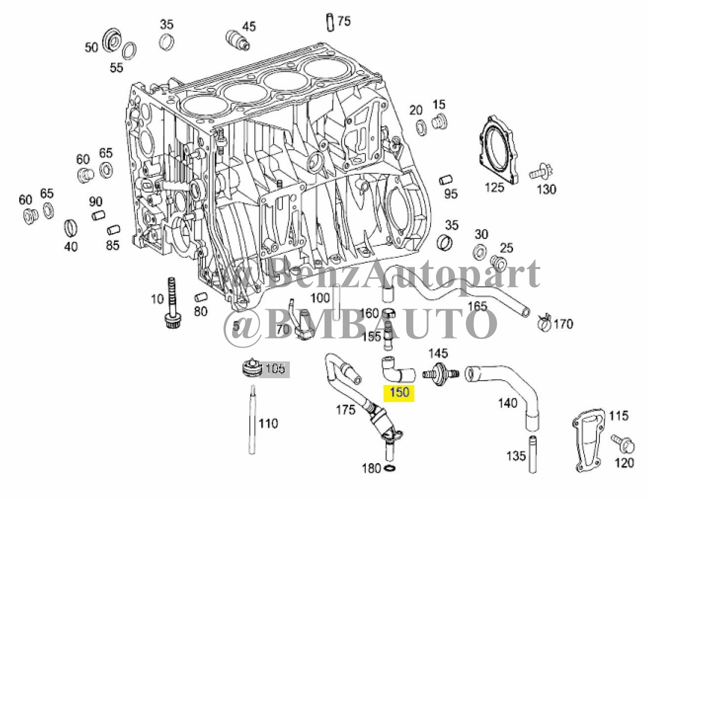 BENZ ท่อยางหายใจ (เครื่องM271) W203 W204 W209 W211 R171 เบอร์ 271 018 ...