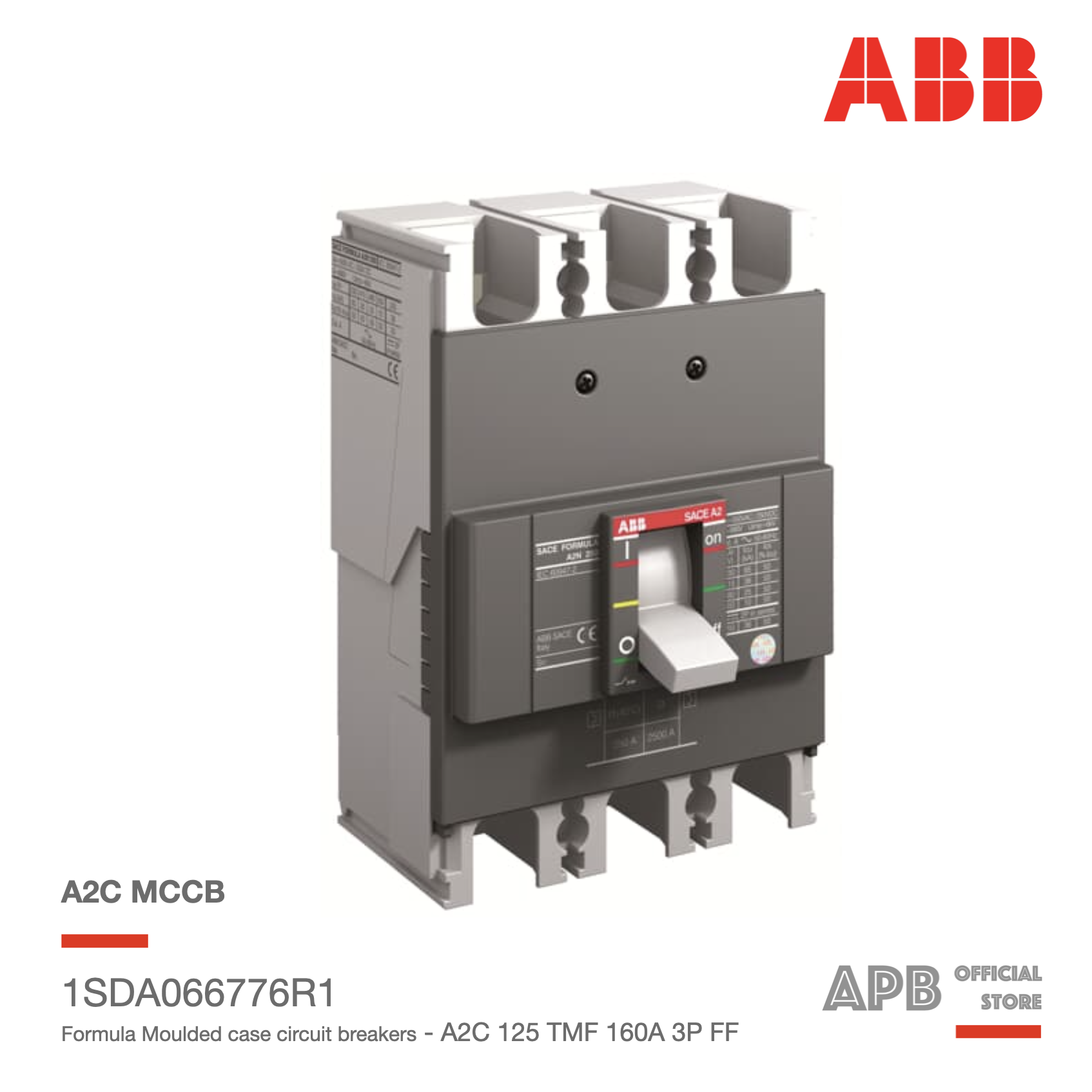 ABB เบรกเกอร์ MCCB Formula A2C 125 TMF 3P 160A 25kA | Lazada.co.th