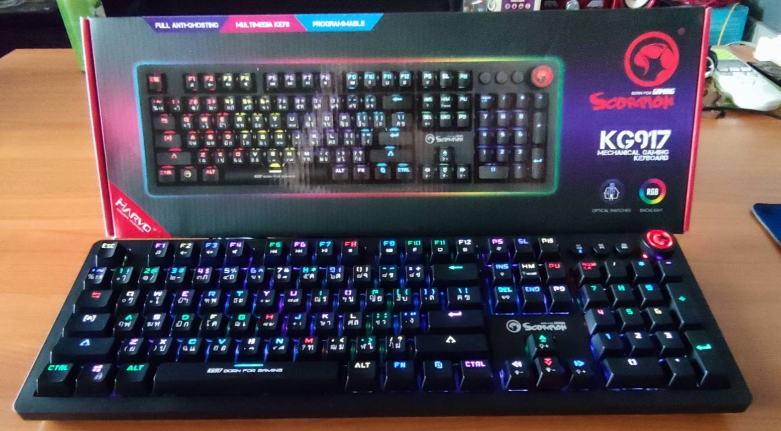 Keyboard MARVO SCORPION KG917 MECHANICAL GAMING KEYBOARD OPTICAL SWITCH ...