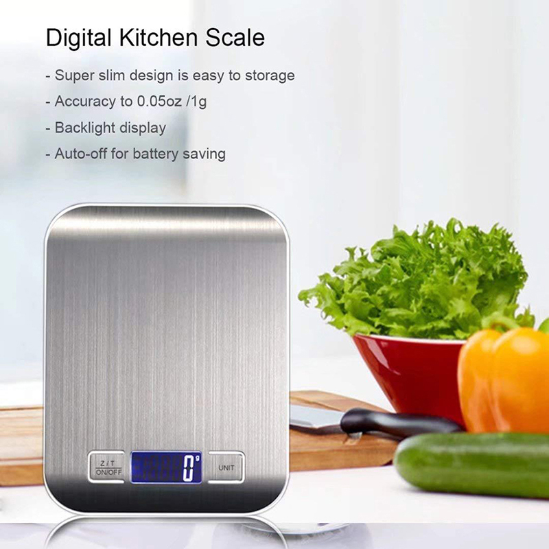Lon Digital Kitchen Scale LCD Electronic Cooking Food Weighing Scales ...
