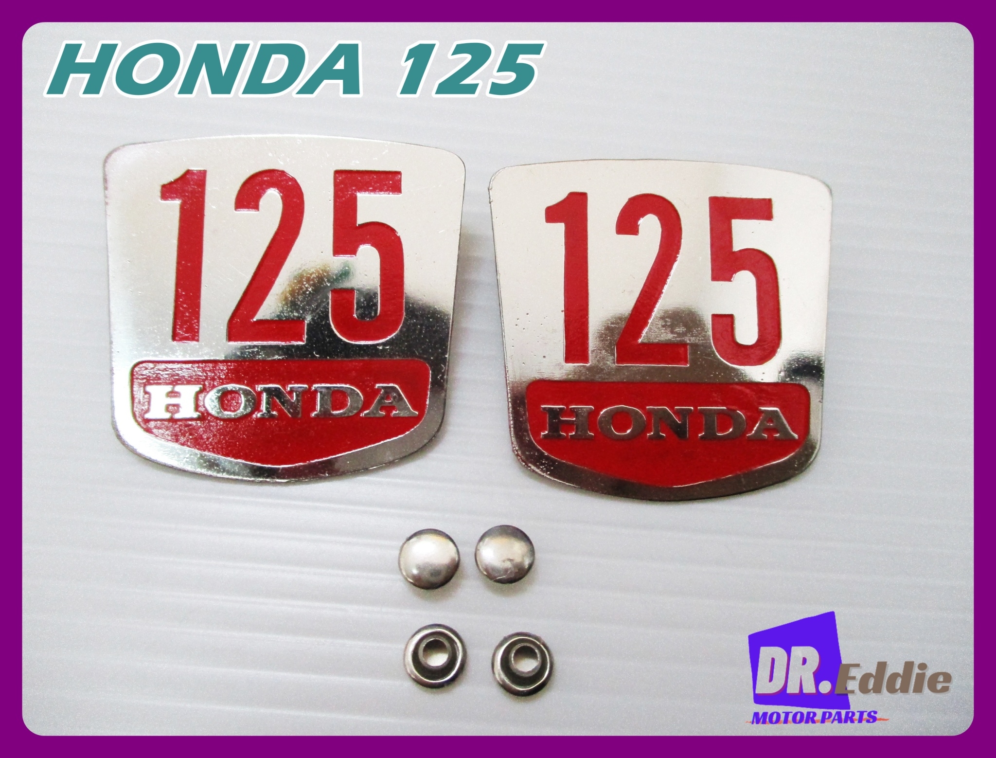 Honda 125 Side Cover Logo L/R # Honda 125 โลโก้กระเป๋าข้าง อักษรแดง ...