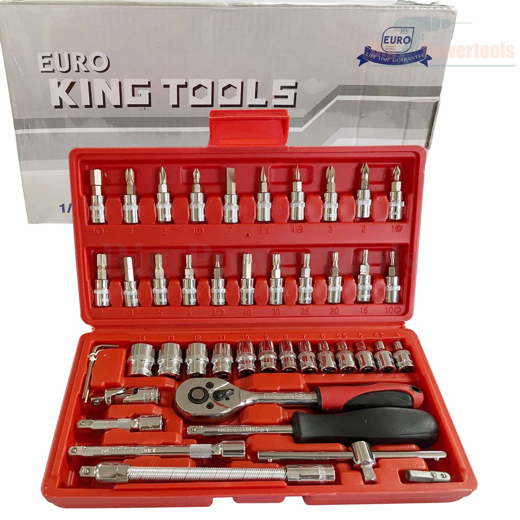 พร้อมส่ง ! EURO KING TOOLS ชุดเครื่องมือ ประแจ ชุดบล็อก 24 ชิ้น ขนาด 1/ ...