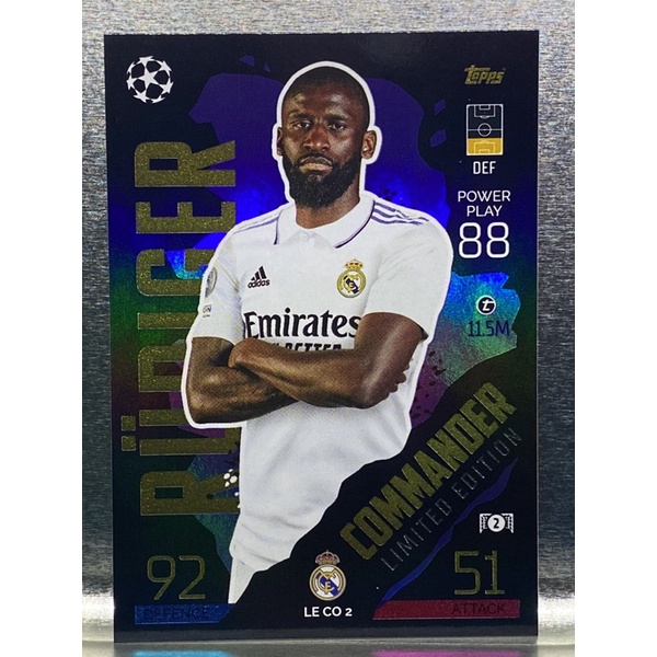 Antonio Rudiger การ์ดนักฟุตบอล 22/23 การ์ดสะสมทีม Real madrid c.f ...