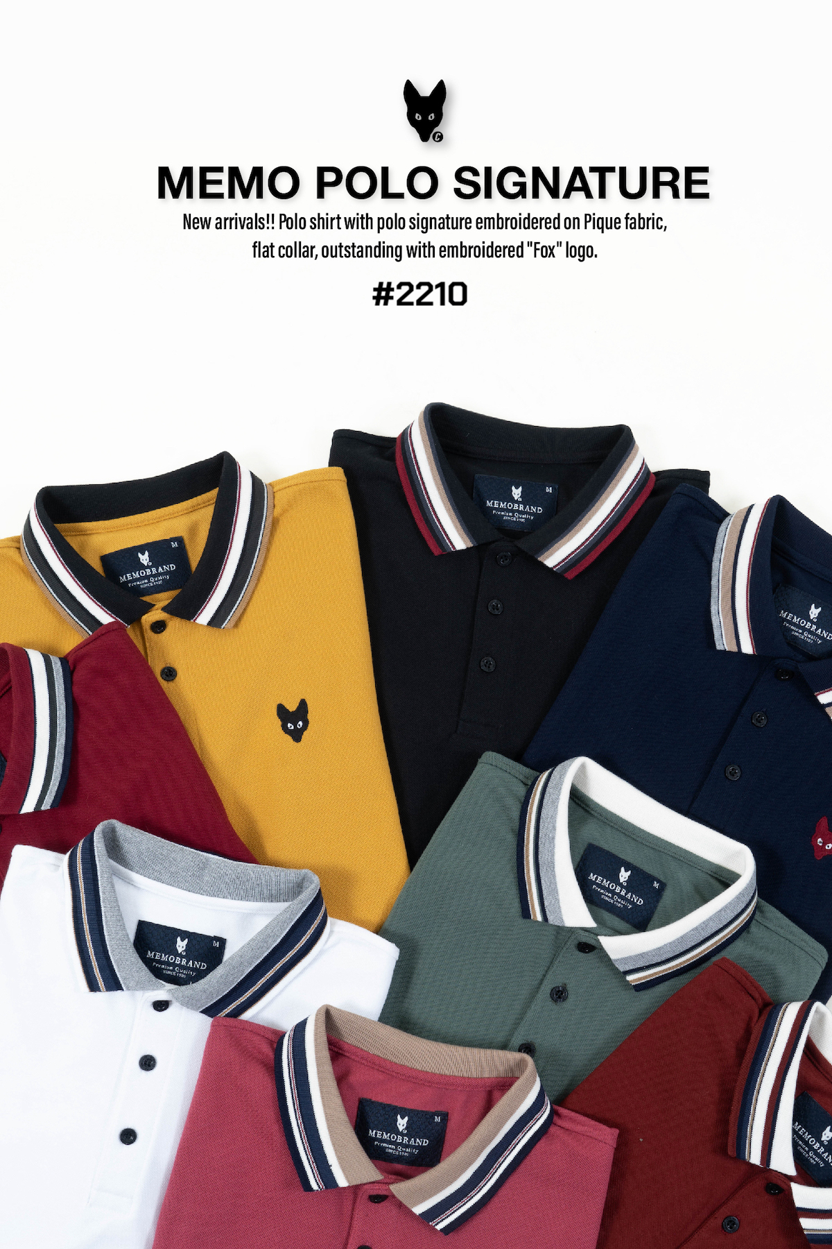 เสื้อโปโล สีกรมท่า Memo Premium Polo Signature NAVY By AEIOU สินค้า ...