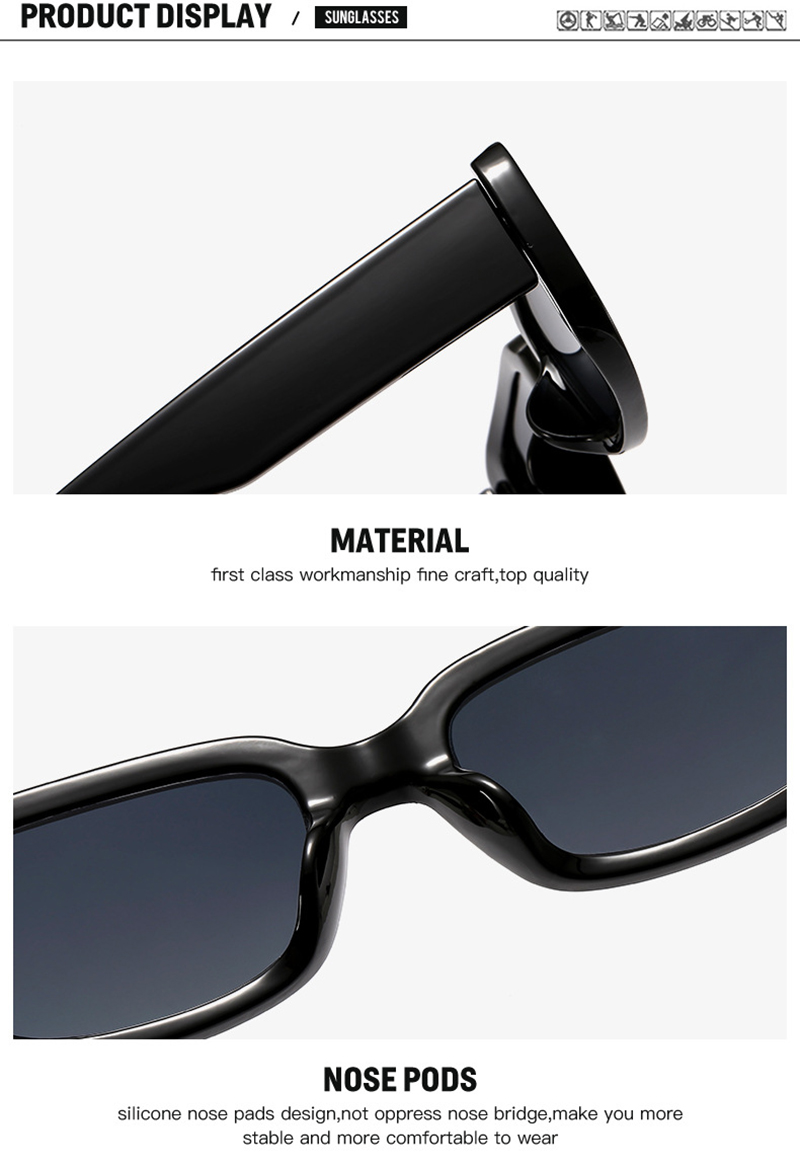 Summer Retro Trendy Square Sunglasses Men Women Sun Protection Eyewear ...