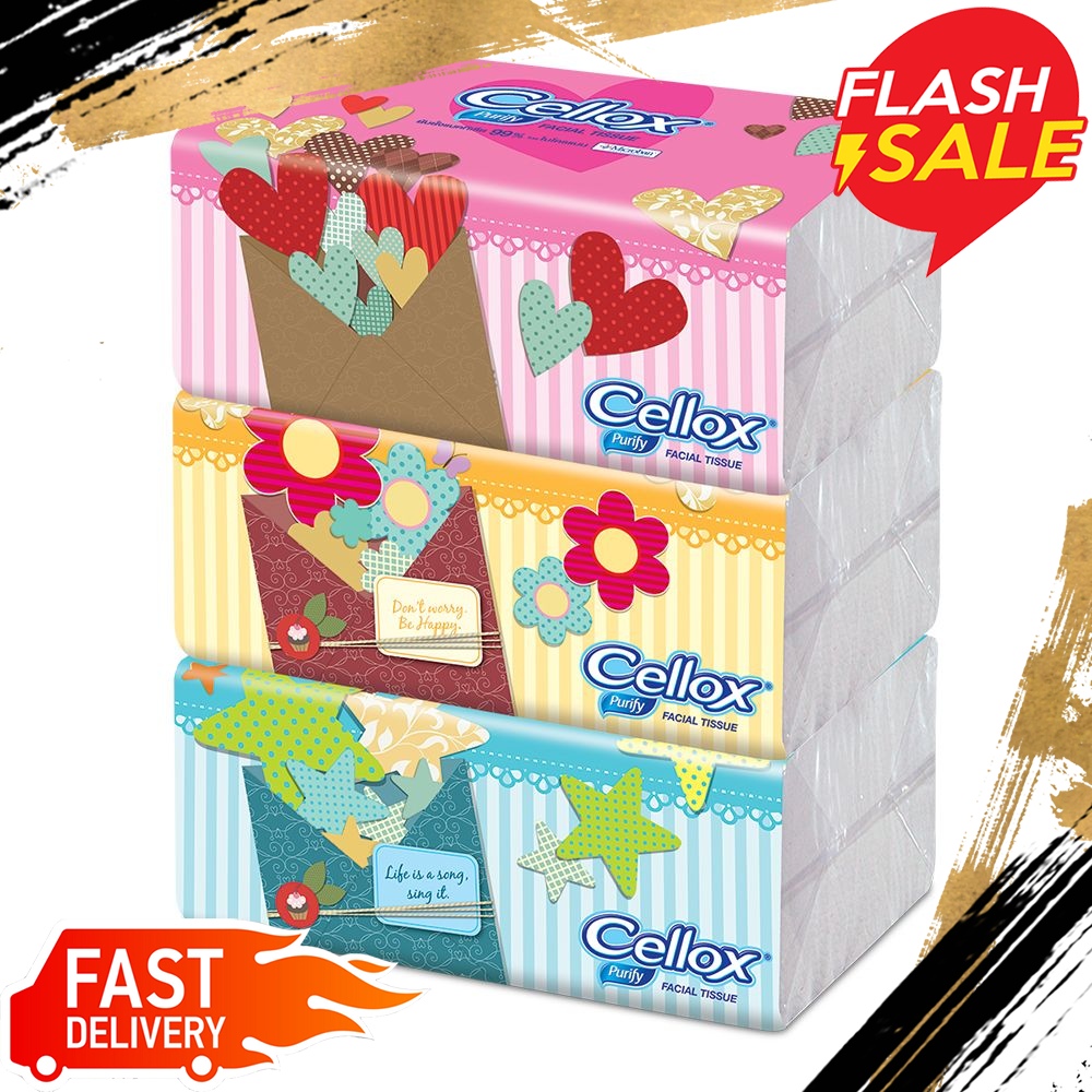((ขายดี)) กระดาษเช็ดหน้า CELLOX ซอฟท์แพค แพ็ค 3 อุปกรณ์ทำความสะอาด ...