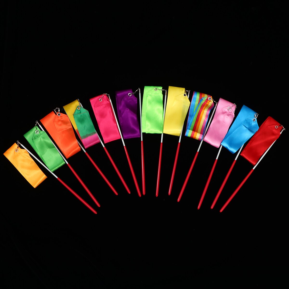 12Pcs 2 Meters Rhythmic Art Gymnastics Ribbon with Stick Children ...