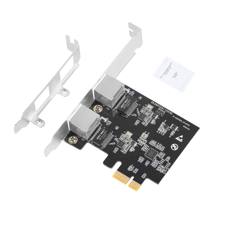 Network Card PCI Express X1 to 2 Port RJ45 Gigabit Ethernet Adapter Lan ...