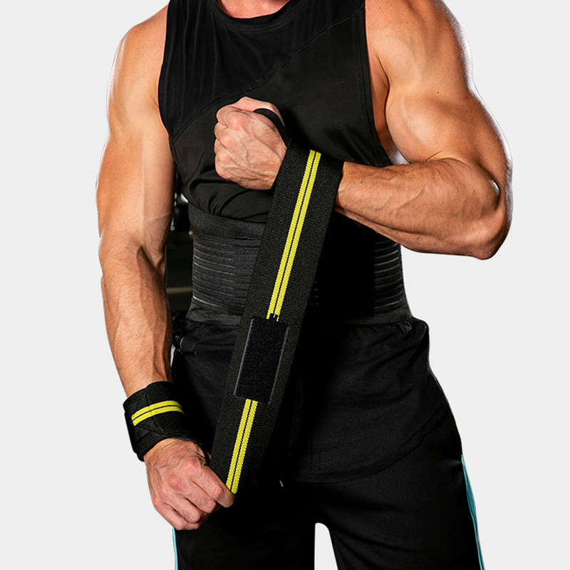 YUE Weight Lifting Bodybuilding Wrist Support Bar Straps Knee Wrap Gym ...