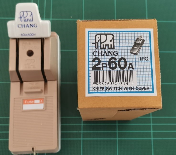 Chang คัทเอาท์ ช้าง Cutout 2P 60A 600V Knife Switch with Cover - KP ...