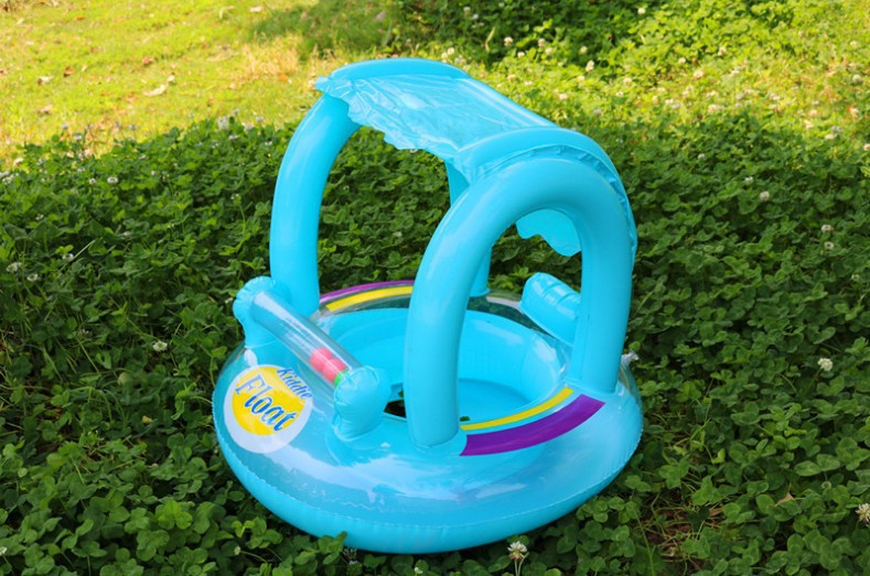 Inflatable Baby Boat with Canopy Pool Float for Kids Swimming Ring fo ...