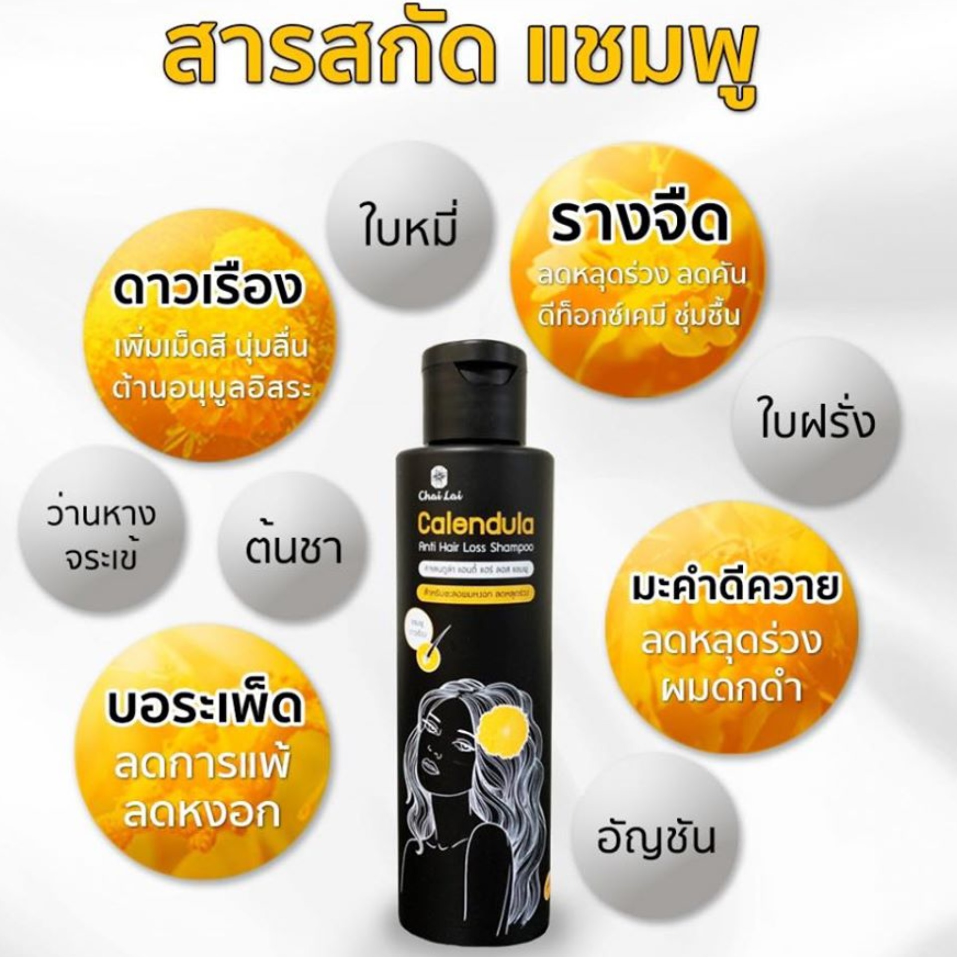 แชมพูดาวเรือง ไฉไล Chai lai Calendula Hair Shampoo ( 150 ml. ) [ ใช้ ...
