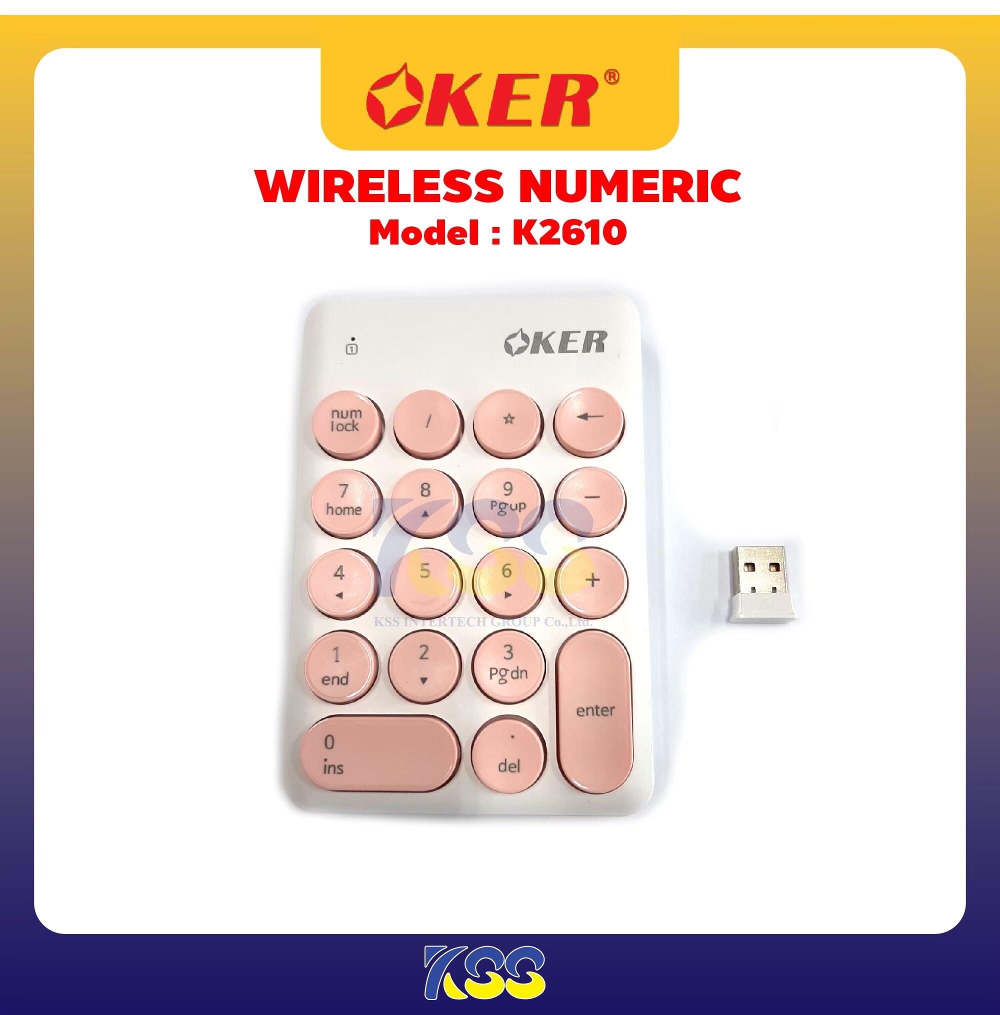 Keyboard OKER Wireless K2610 Numberic Mini Keypad คีย์บอร์ด แป้นตัวเลข ...