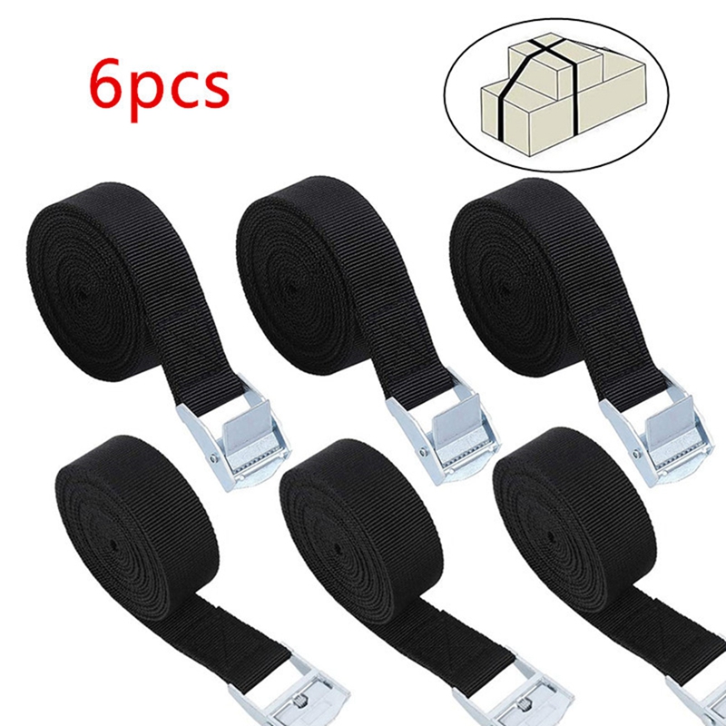 6PCS 2.5M Cargo Straps with Fastening Buckle for Car Roof Rack Bike ...