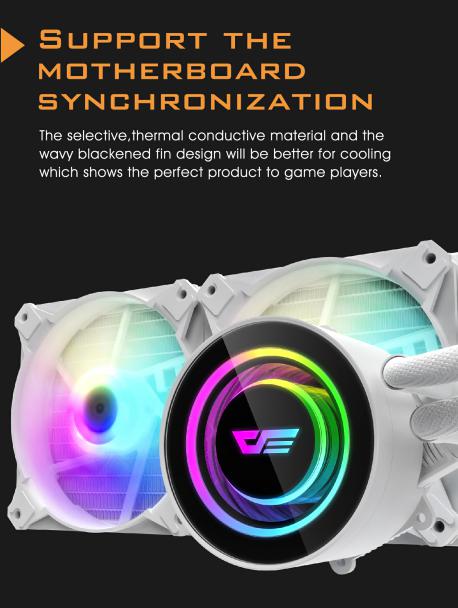 Darkflash DX240 white PC cooler CPU water Cooling Liquid with 12mm RGB ...