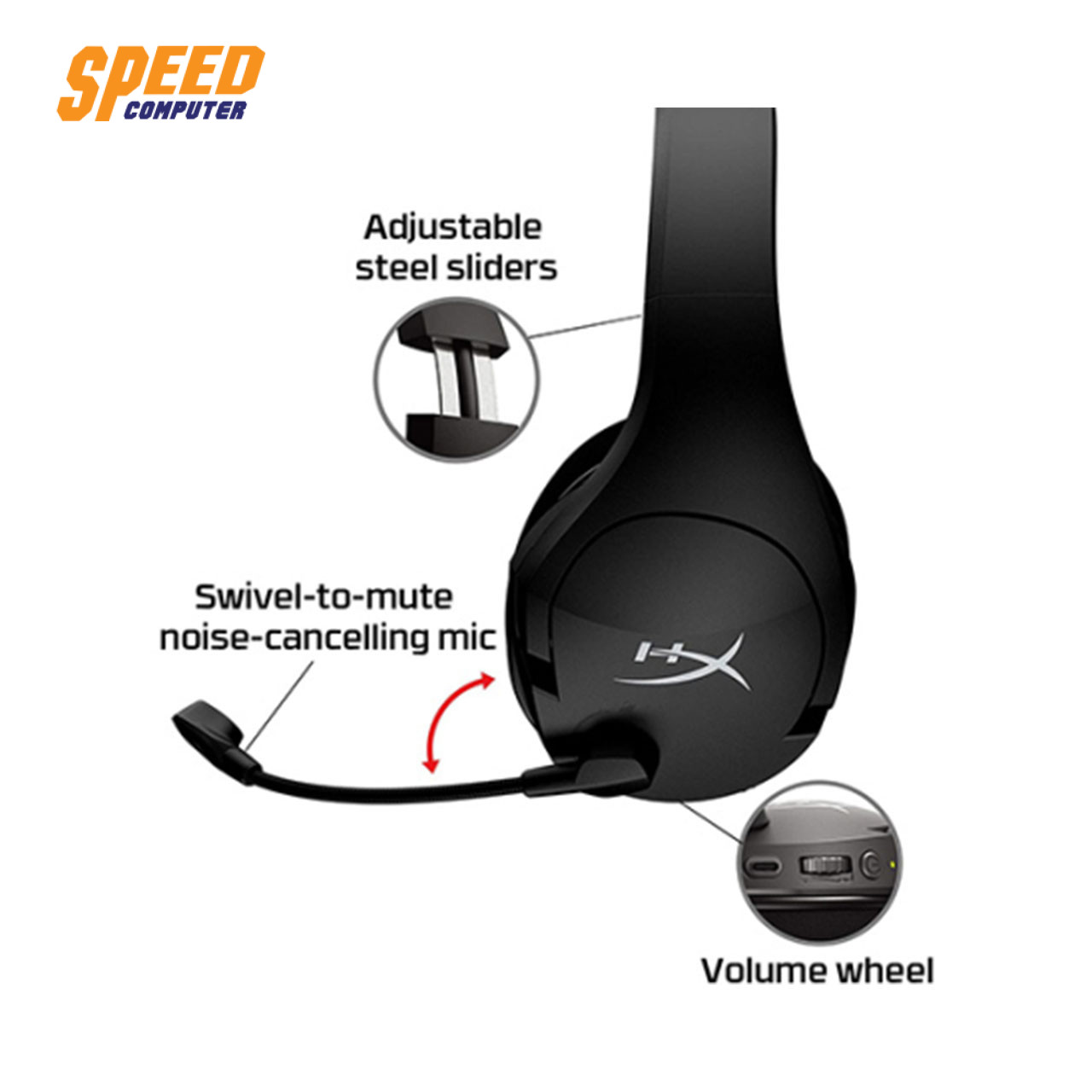 HEADSET (หูฟัง) HYPERX GAMING HEADSET CLOUD STINGER CORE WIRELESS 7.1 ...