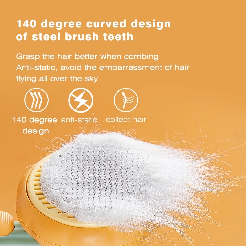Pumpkin Pet Brush Self Cleaning Slicker Comb for Shedding Grooming Comb ...