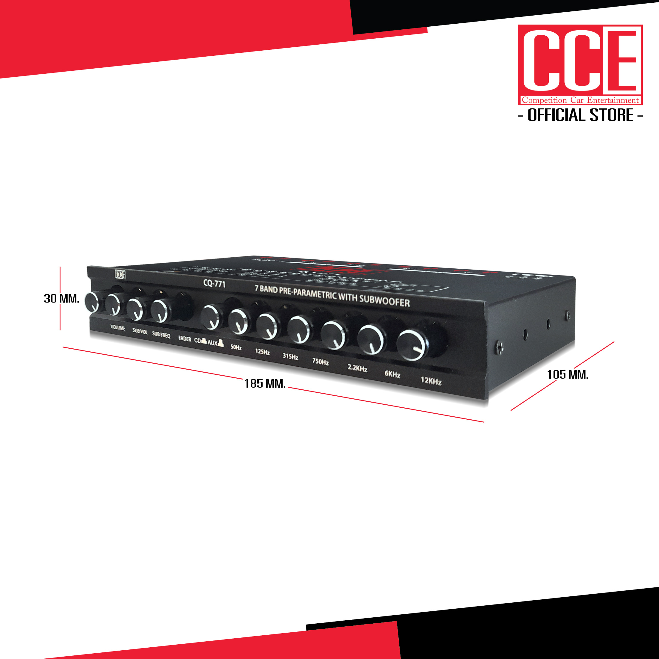 CCE ปรี7แบน แยกซับอิสระ วอมลุ่มโลหะ กลางชัด แหลมใส เบสหนัก CQ-771 CCE ปรับง่ายติดมือ จำนวน1 ...