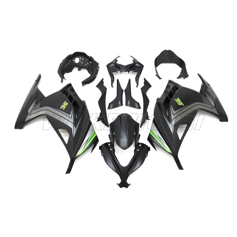 Matte Black Fairing Bodywork Kit Headlights Nose Fender Side Cowl Rear ...