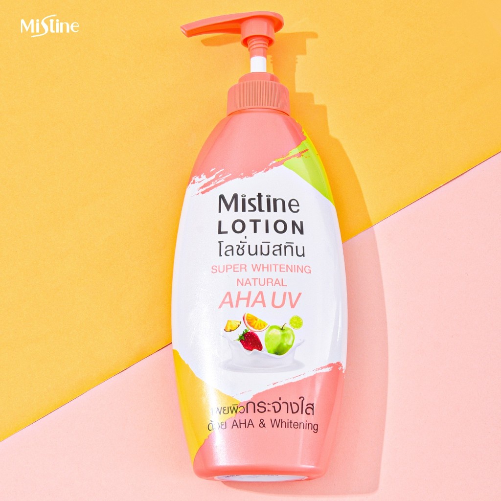 Mistine Super Whitening Natural AHA UV Lotion 400 ml. โลชั่น มิสทีน ซุปเปอร์ ไวท์เทนนิ่ง เนเชอร ...