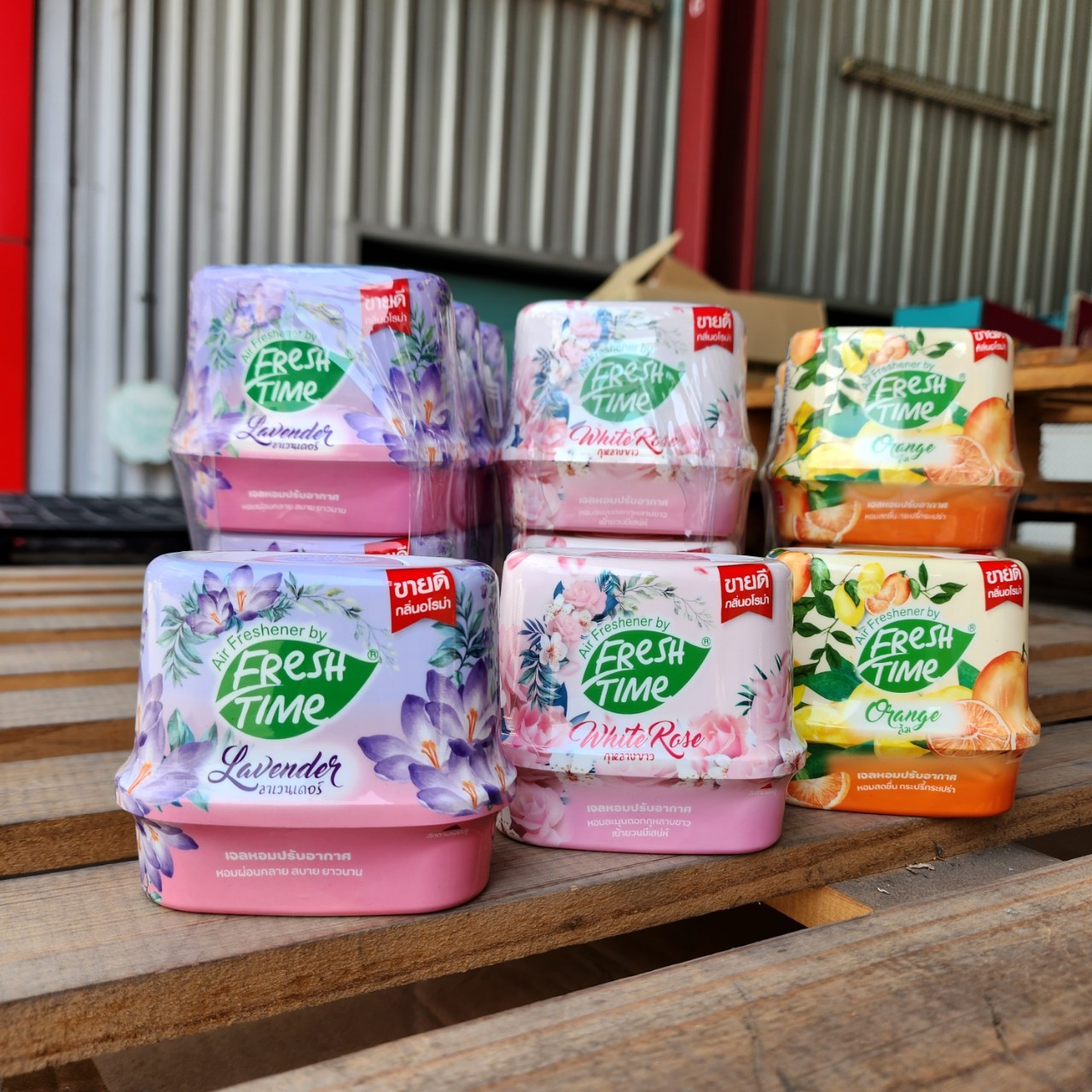 ยกแพ็ค6ชิ้น FreshTime เฟรชไทม์ เจลหอมปรับอากาศ ขนาด 180g. มีให้เลือก 3 กลิ่น ไวท์โรส ลาเวนเดอร์ ...
