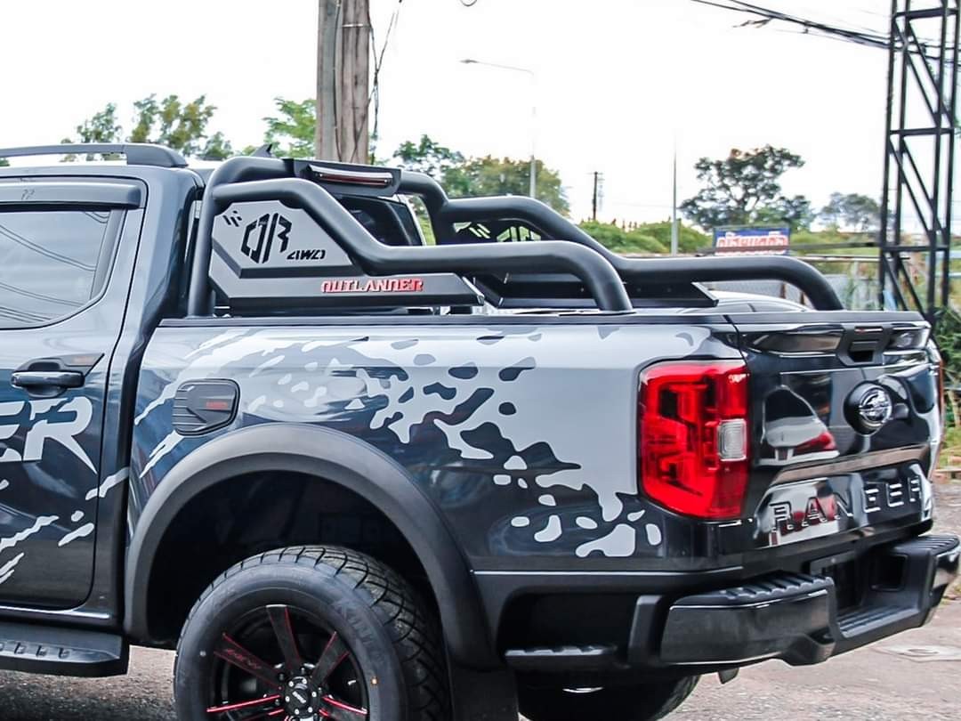 OUTLANDER ROLLBAR โรบาร์ NEW LOGO ROLL BAR ) FORD RANGER ปี 2022 ทรงแขน ...
