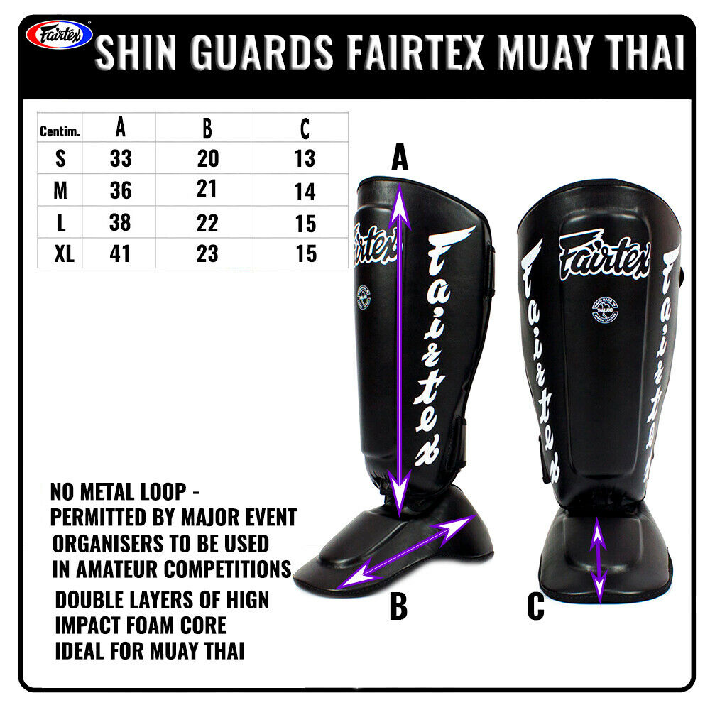 สนับแข้งมวยไทย Fairtex Muay Thai Shin Guards SP7 Detachable In-Step A.K ...